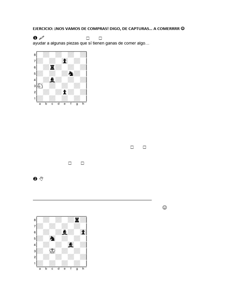 3 Ejercicio de Capturas | PDF | Teoría del ajedrez | Juegos de mesa