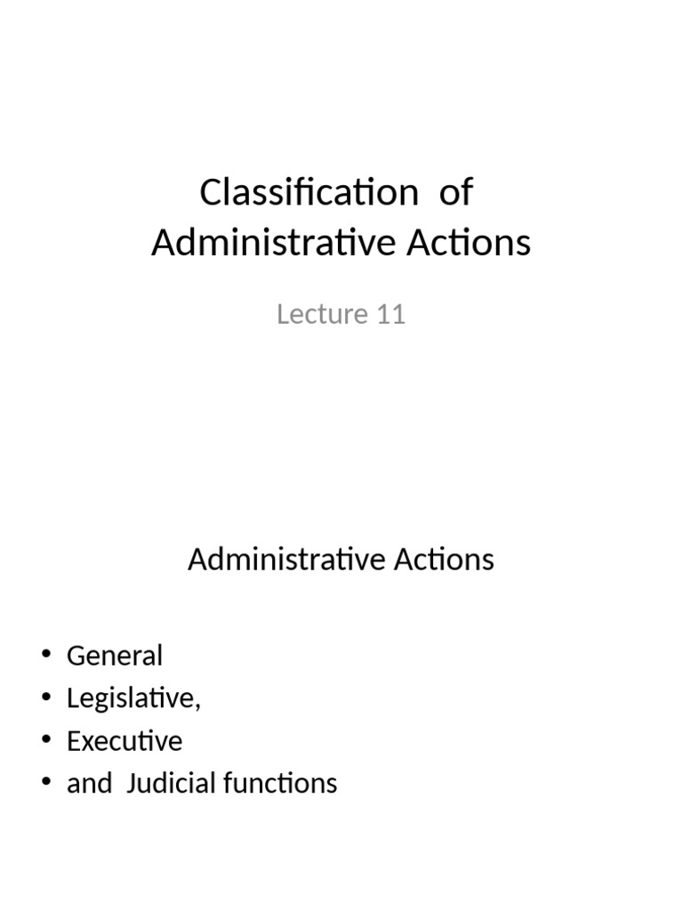 Classification of Administrative Actions | PDF
