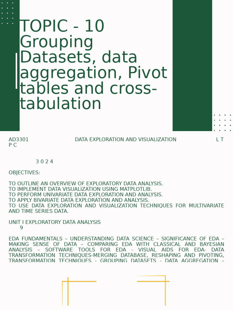 Unit - 1 Eda Continuation 2 | PDF | Data Analysis | Data