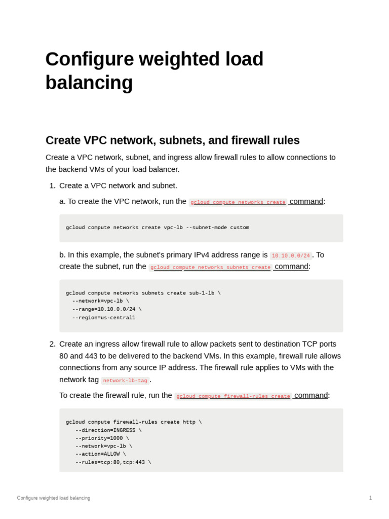 Configure Weighted Load Balancing | PDF | Ip Address | Firewall (Computing)