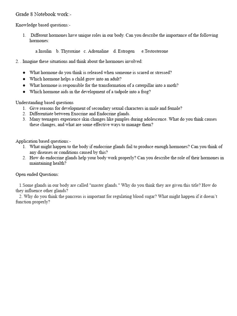 Grade 8 Note Book | PDF