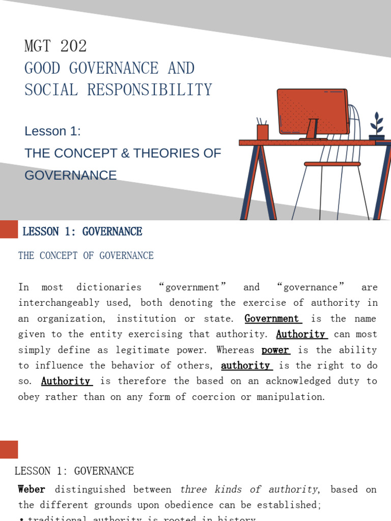 Governance Concepts and Theories Explained | PDF | Governance | State ...