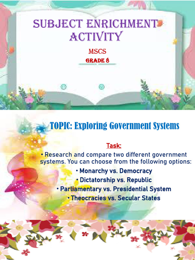 Subject Enrichment Activity - MSCS | PDF