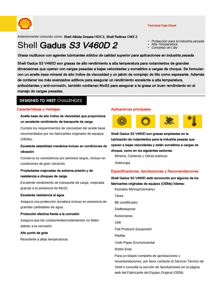 Shell Gadus S3 V460D 2 TDS It | PDF | Sustancias químicas | Materiales