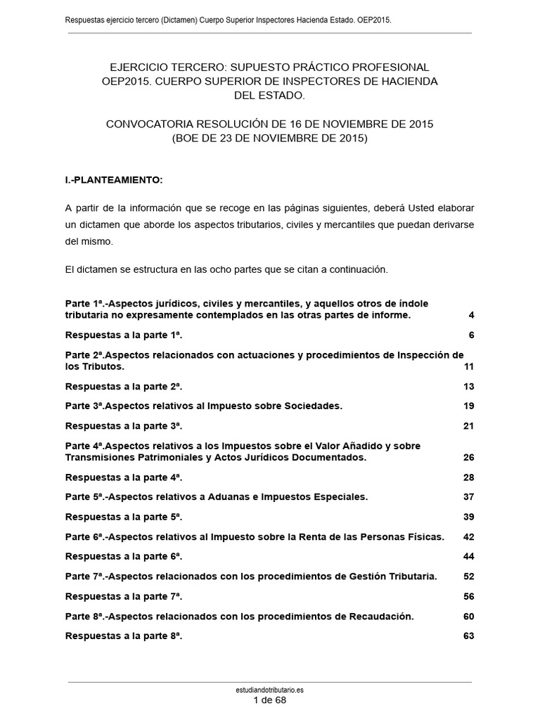 OEP2015 CSIHE Ej3 Dictamen Solucion Estudiandotributario - Documentos de Google | PDF | Impuestos