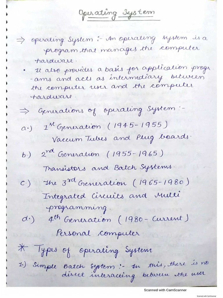 Operating System Handwritten | PDF
