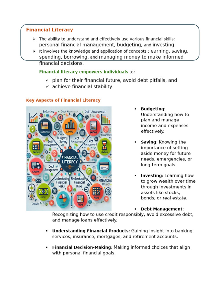 Financial Literacy | PDF | Cost Of Living | Financial Literacy