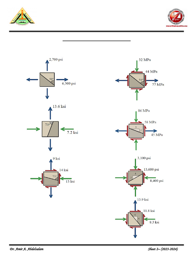 Sheet 2. Stress Transformation | PDF