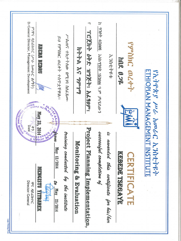 Project Planning and MNGT Certificate | PDF