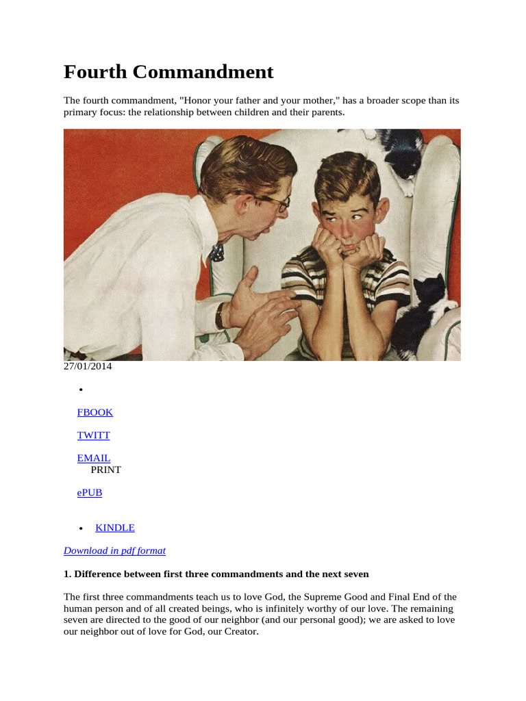 Fourth Commandment | PDF | Catholic Church | Ten Commandments
