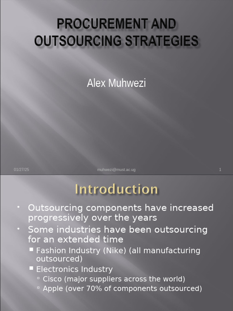 Proc & Sourcing Strategies | PDF | Supply Chain | Procurement