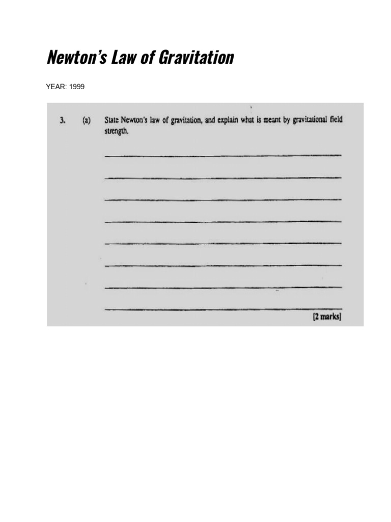 Newton's Law of Gravitation | PDF