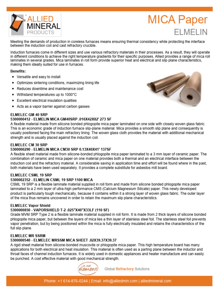 -MICA. sheet | PDF | Refractory | Lamination