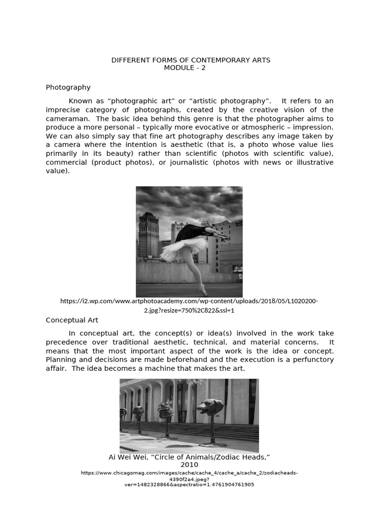 DIFFERENT-FORMS-OF-CONTEMPORARY-ARTS-MODULE-2 | PDF | Animation ...