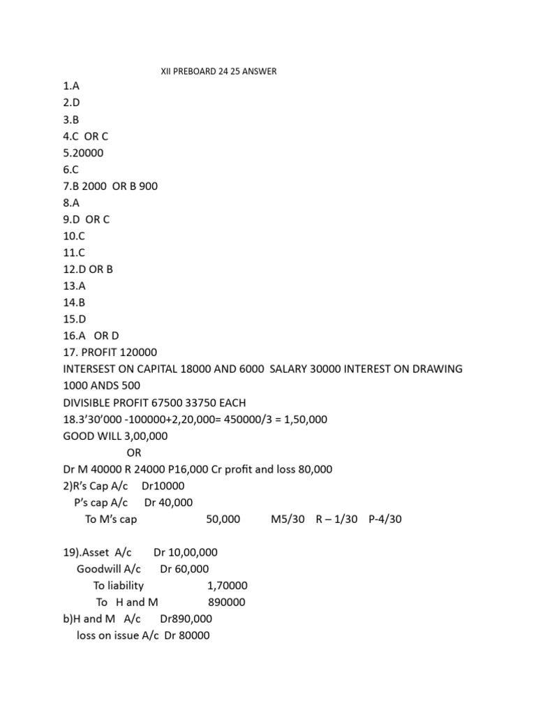 Xii Pre Board 24 25 Answer | PDF | Economies | Money