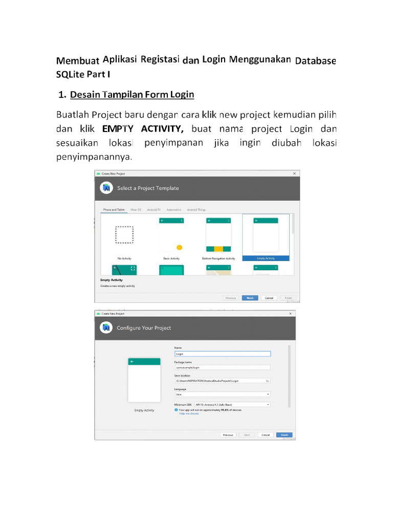 Membuat Aplikasi Registrasi Dan Login Menggunakan Database SQLite Java ...