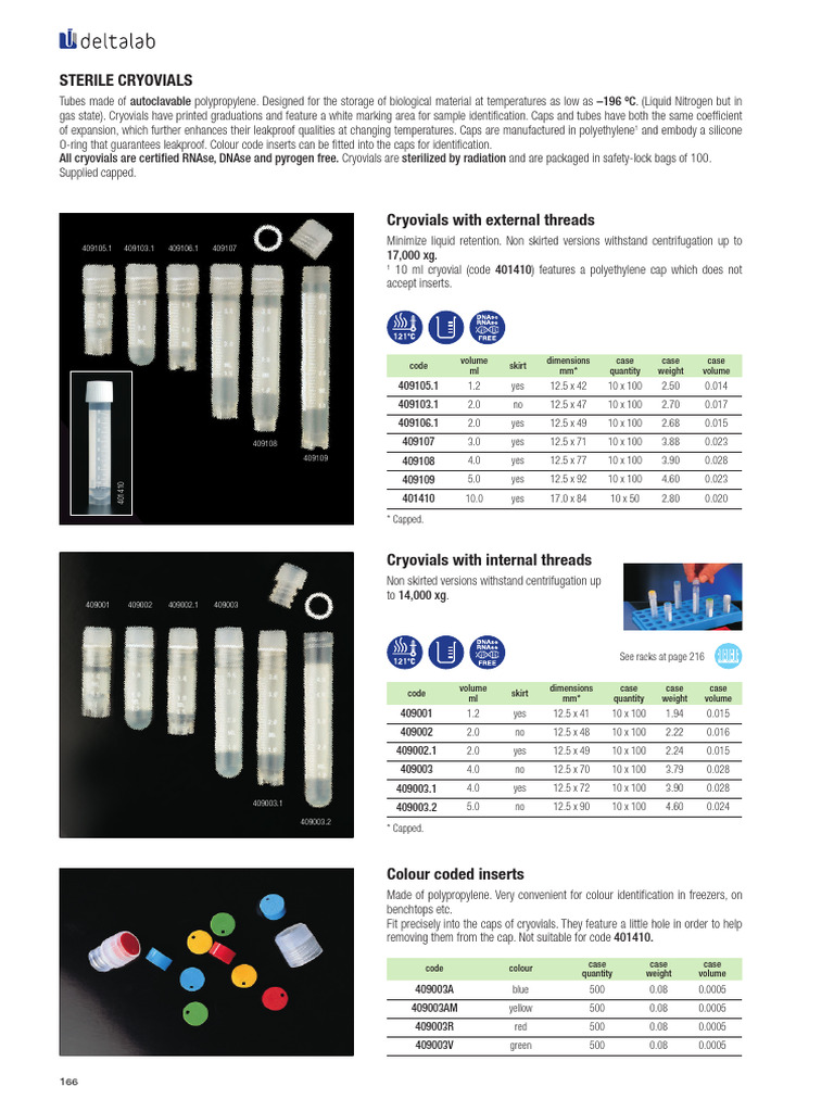 Sterile Cryovials for Biological Storage | PDF | Applied And ...