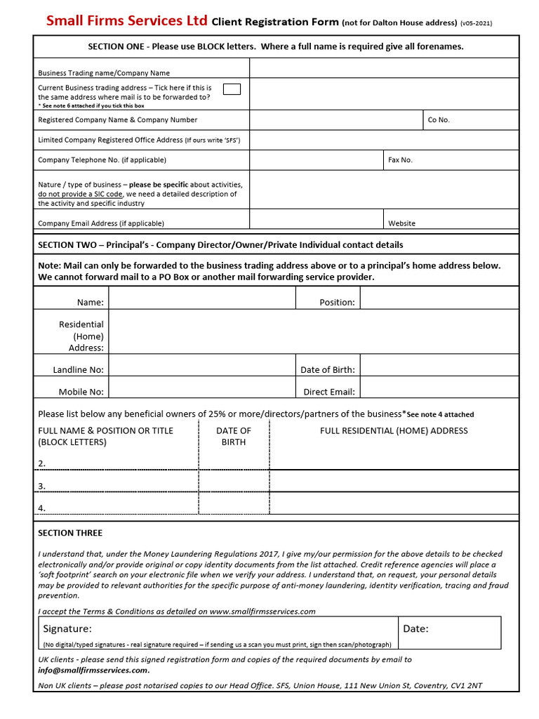Client Registration Form | PDF | Identity Document
