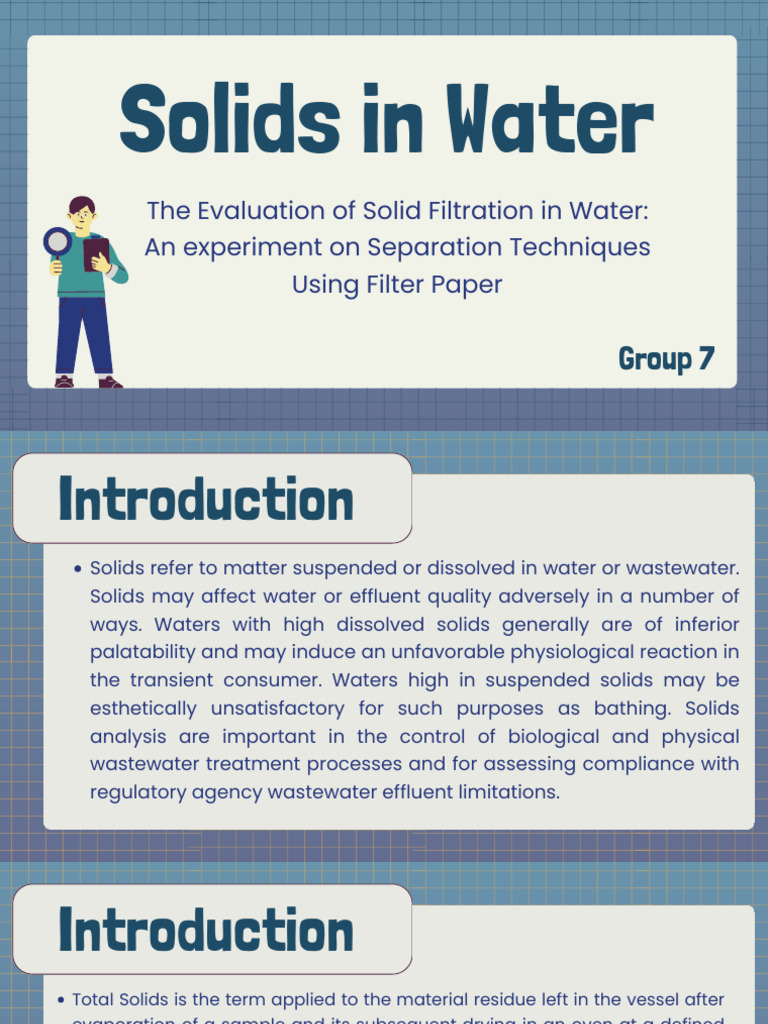 GROUP-7-Solids-in-Water | PDF | Filtration | Water