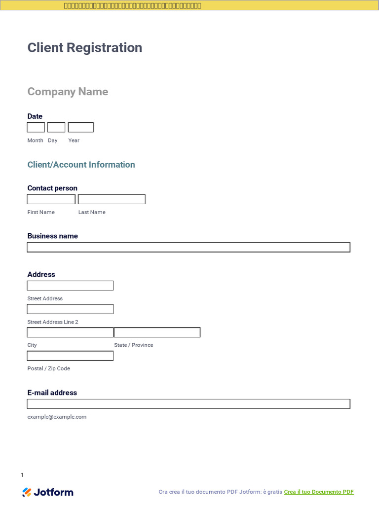 Client Registration Form | PDF