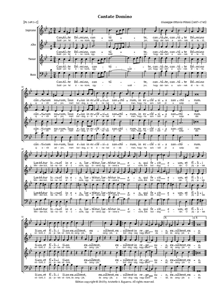 Pitoni Cantate Domino | PDF