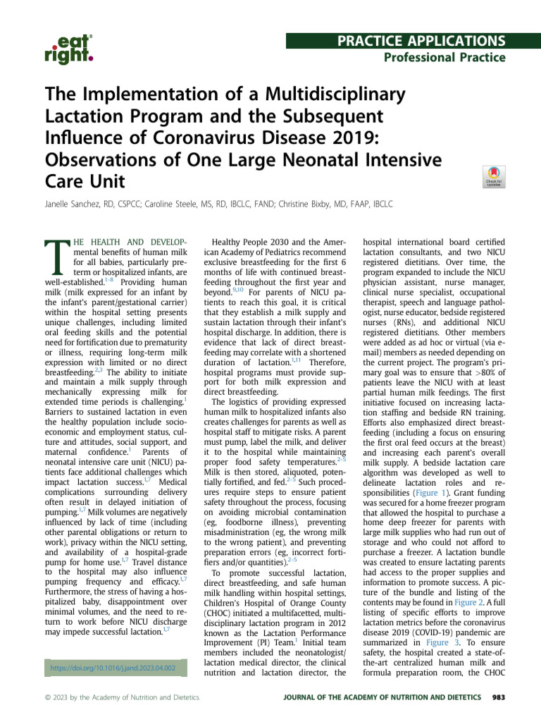 The-Implementation-of-a-Multidisciplinary-Lactatio | PDF | Breast Milk ...