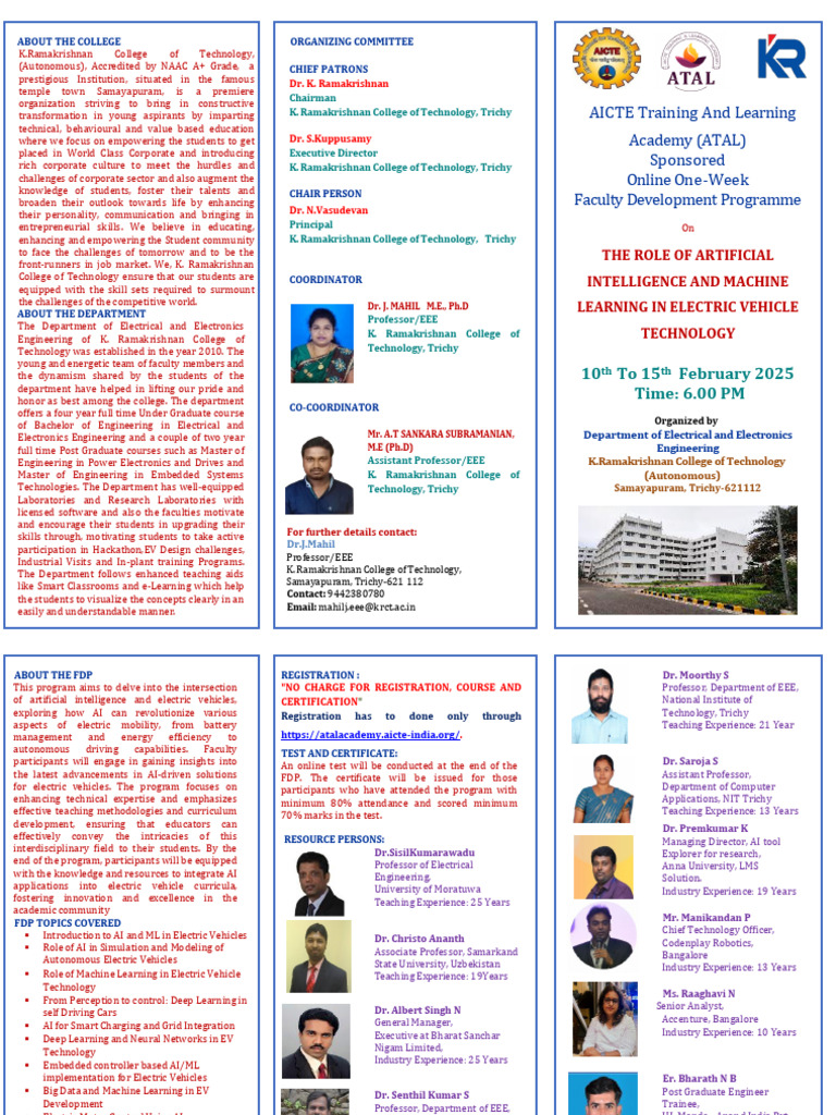ATAL Online FDP Brochure and Schedule | PDF | Artificial Intelligence ...