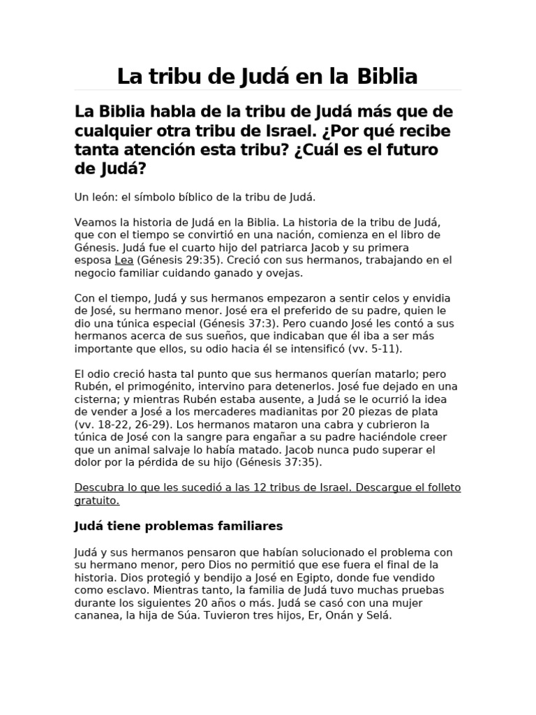 La Tribu de Judá en la Biblia | PDF | Reino de judá | Contenido bíblico