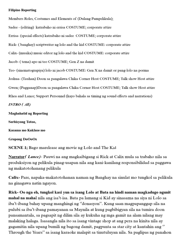 Filipino Reporting | PDF