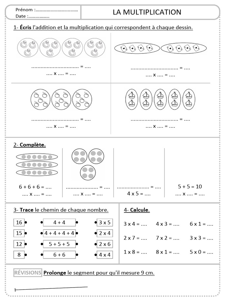 Exercices de Multiplication CE1 à Imprimer | PDF