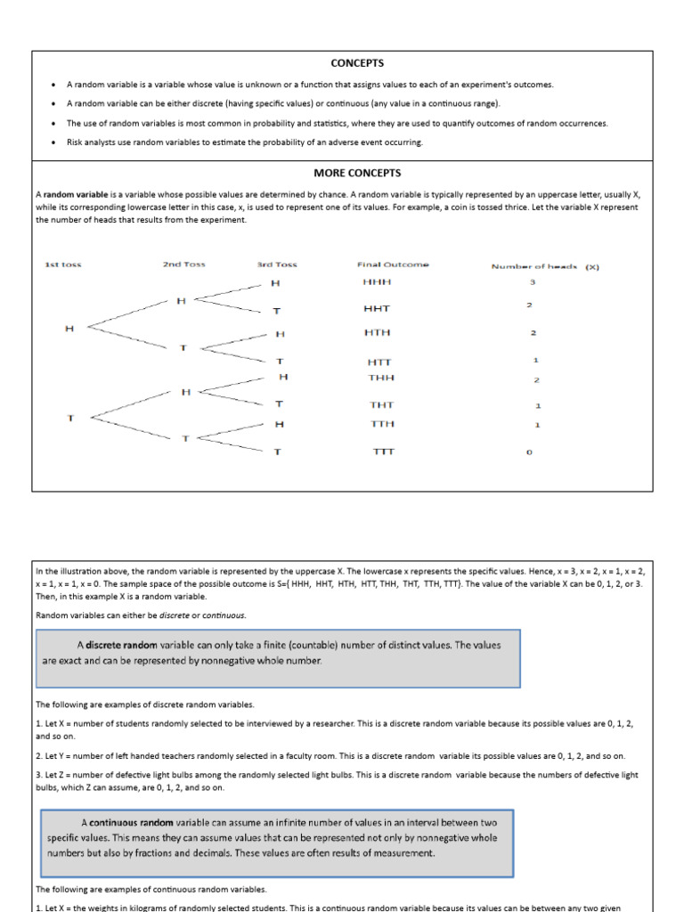 Understanding Random Variables in Statistics | PDF | Probability Distribution | Random Variable
