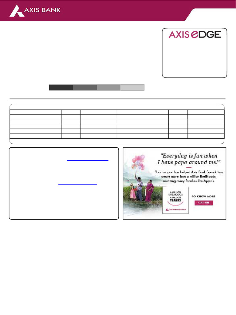 AXIS BANK Statement For November 2024 | PDF | Banks | Debit Card