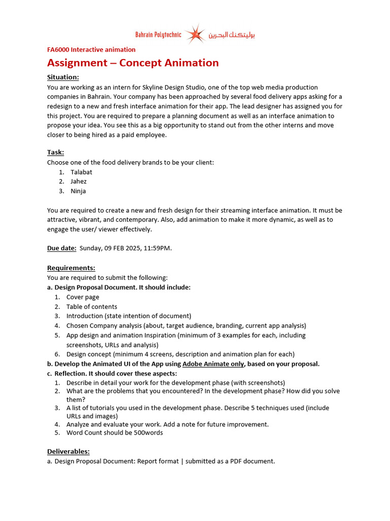 FA6000 Alternative Assessment Brief | PDF | Multimedia | Application ...