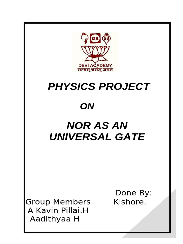 Physics Project | PDF | Logic Gate | Boolean Algebra