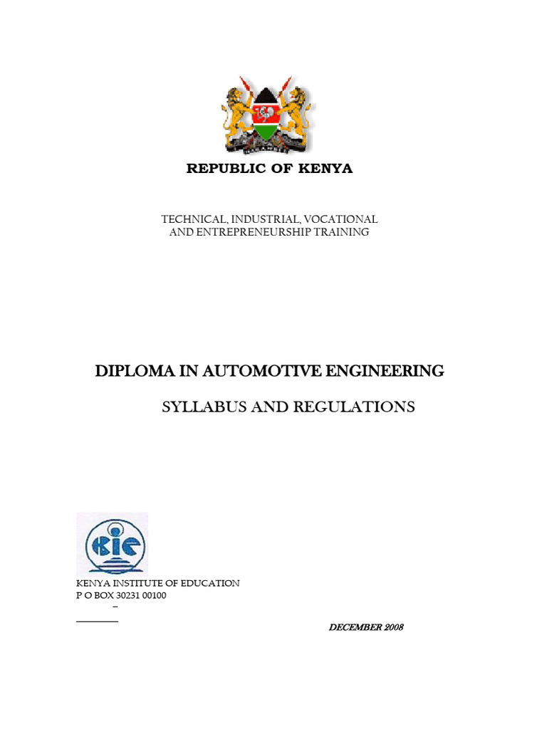 Dip Automotive Syllabus | PDF | Communication | Engineering