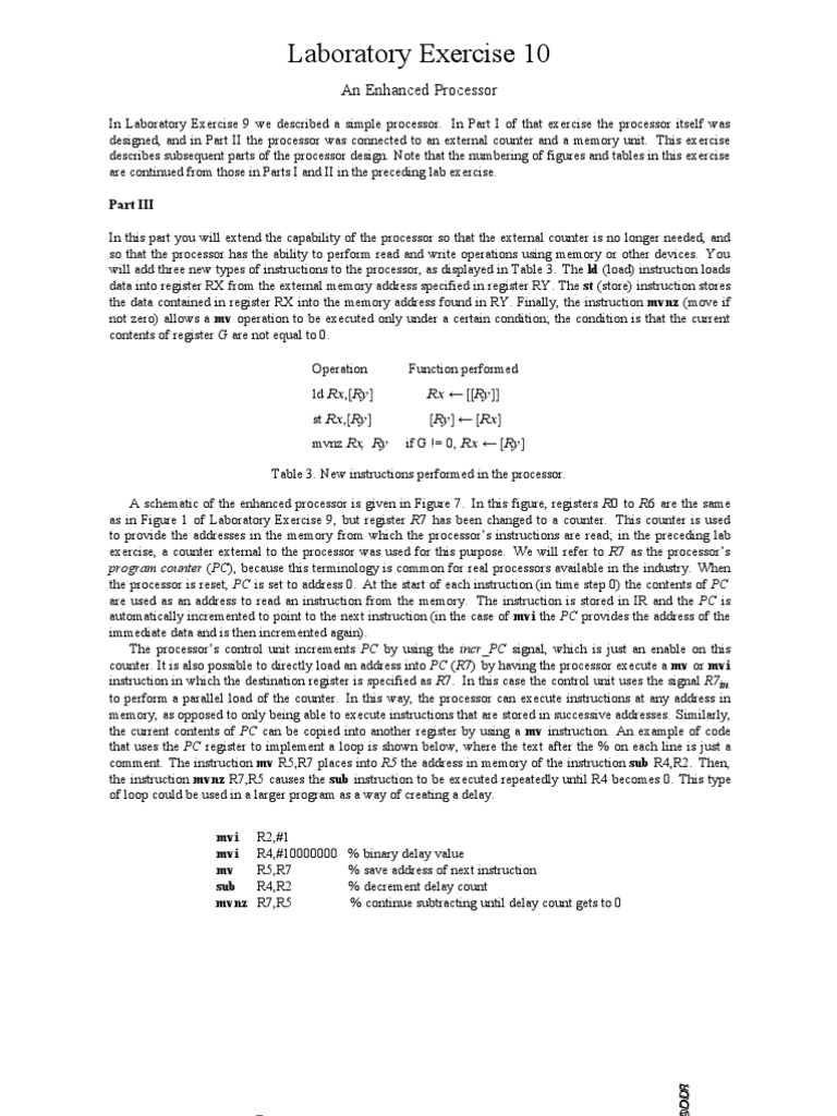Lab10 VHDL | PDF | Instruction Set | Central Processing Unit