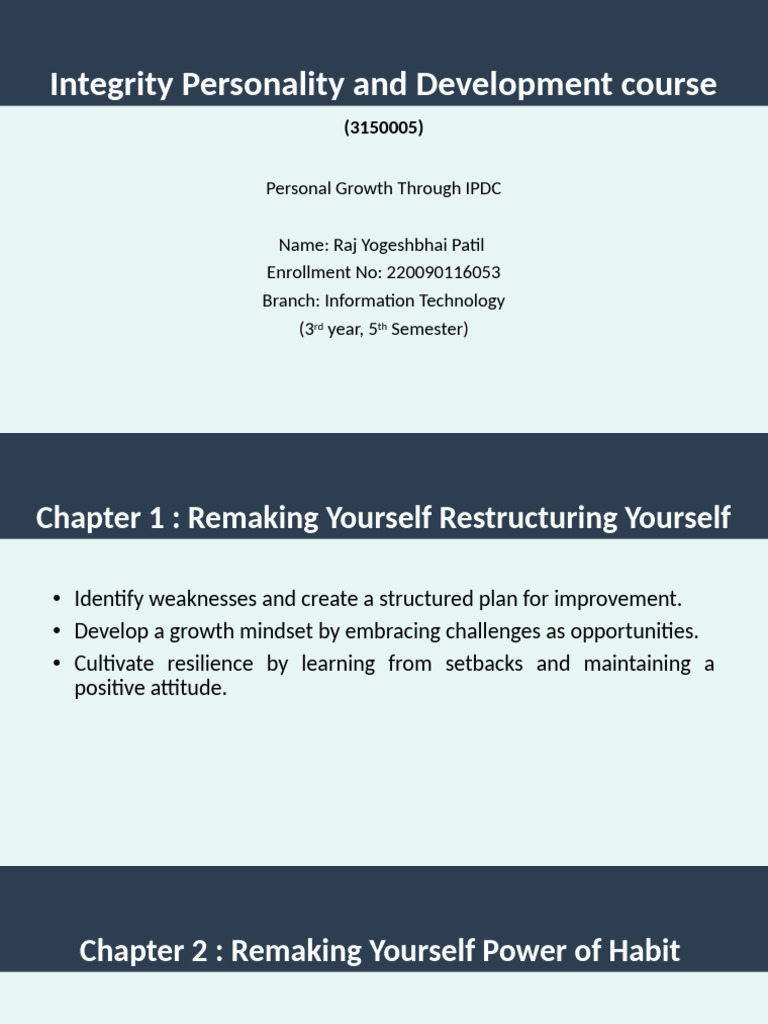 Personal Growth Through Integrity Course | PDF | Psychological ...
