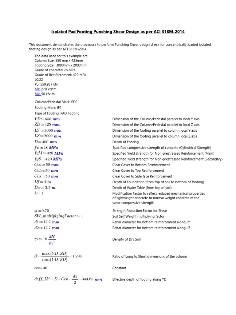 Punching Shear Design for Pad Footing | PDF | Materials | Building ...
