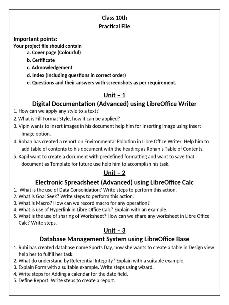 Class 10th Practical Questions IT-402 | PDF | Computing | Software