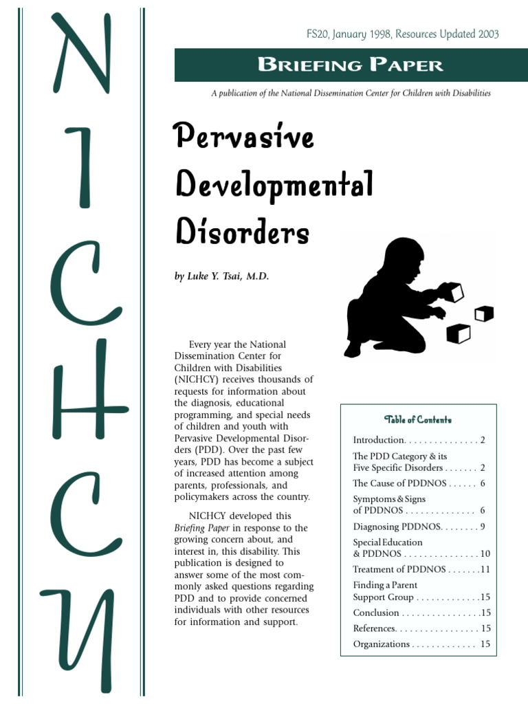 Pervasive Developmental Disorders Briefing Paper Nichcy PDF | PDF ...