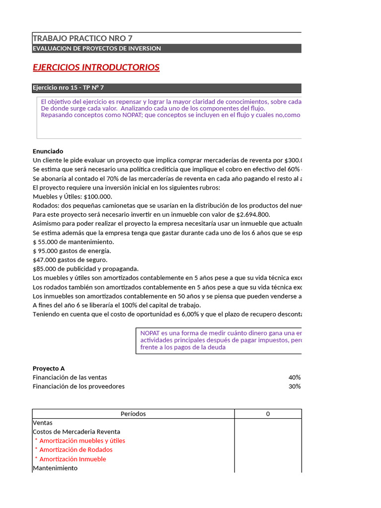 TP 7 - Evaluación de Proyectos - Ej. Adicionales 15 y 16 | PDF | Flujo de efectivo ...