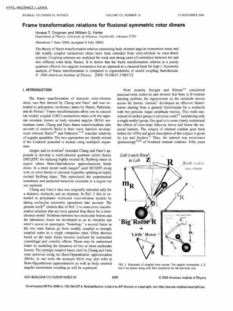 Horace T. Crogman and William G. Harter - Frame Transformation ...