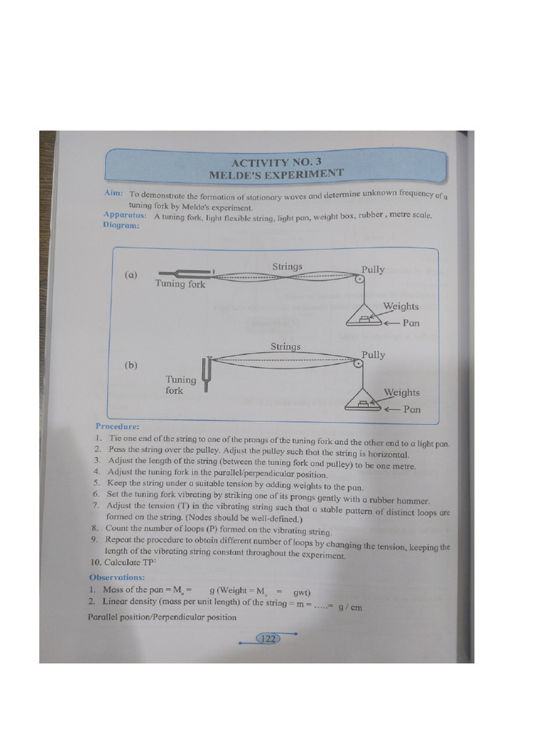 Xii Physics Activity Meldes Experiment | PDF