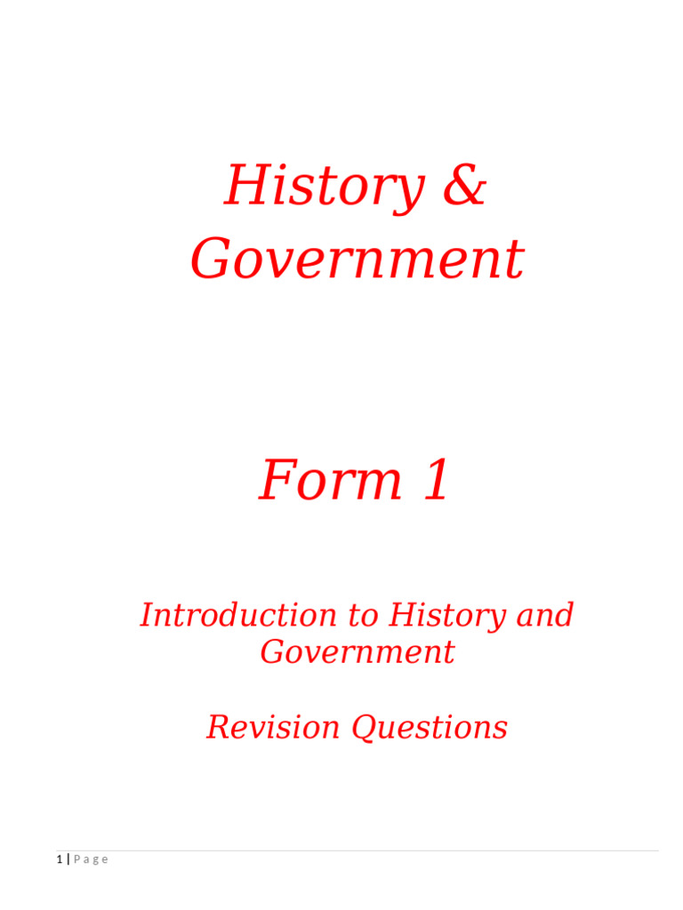 HISTORY & GOV FORM 1 topic 1 | PDF | Archaeology | Anthropology