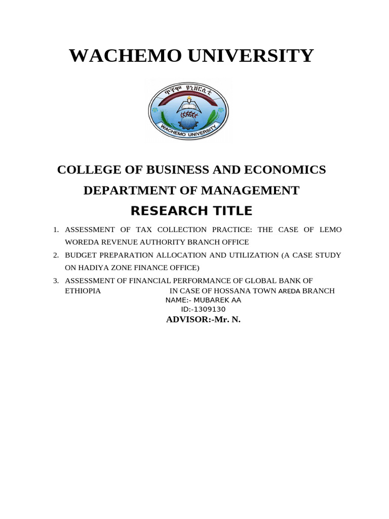 MUBAREK ASEFA TITLE | PDF