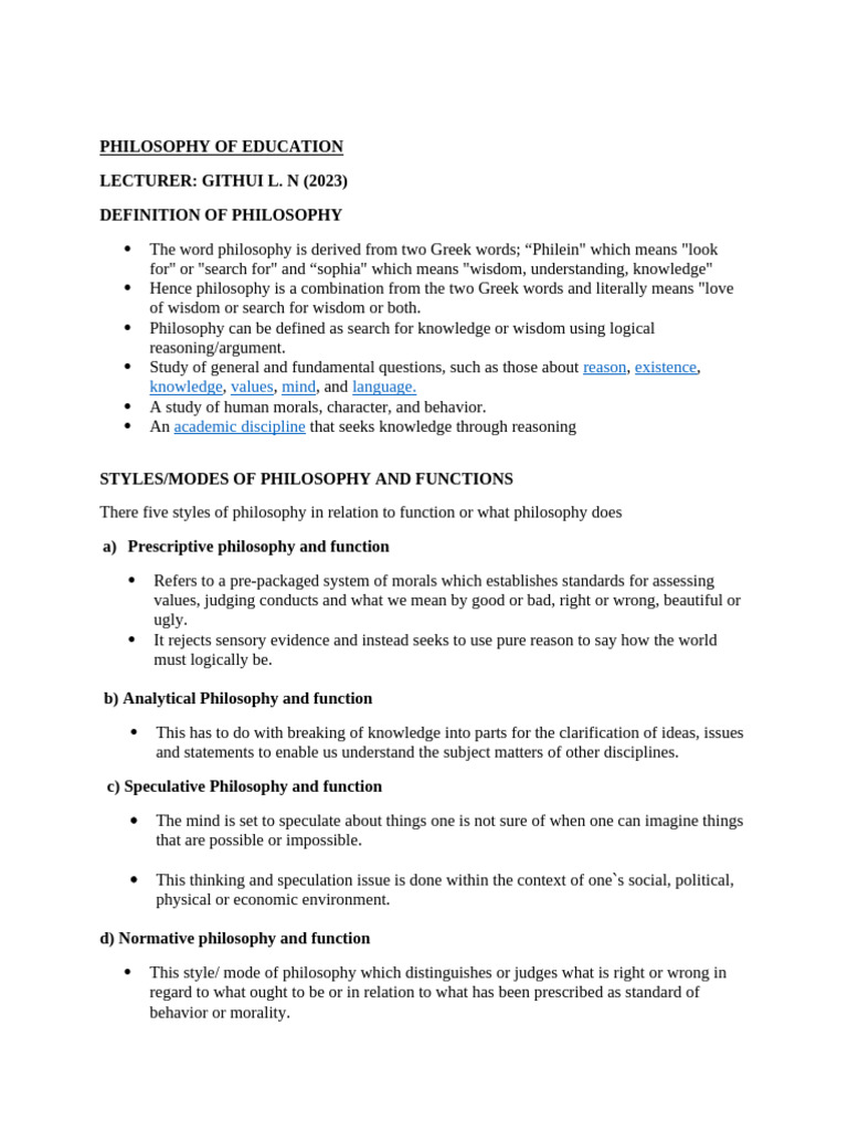 Philosophy of Education Guide | PDF | Reason | Deductive Reasoning