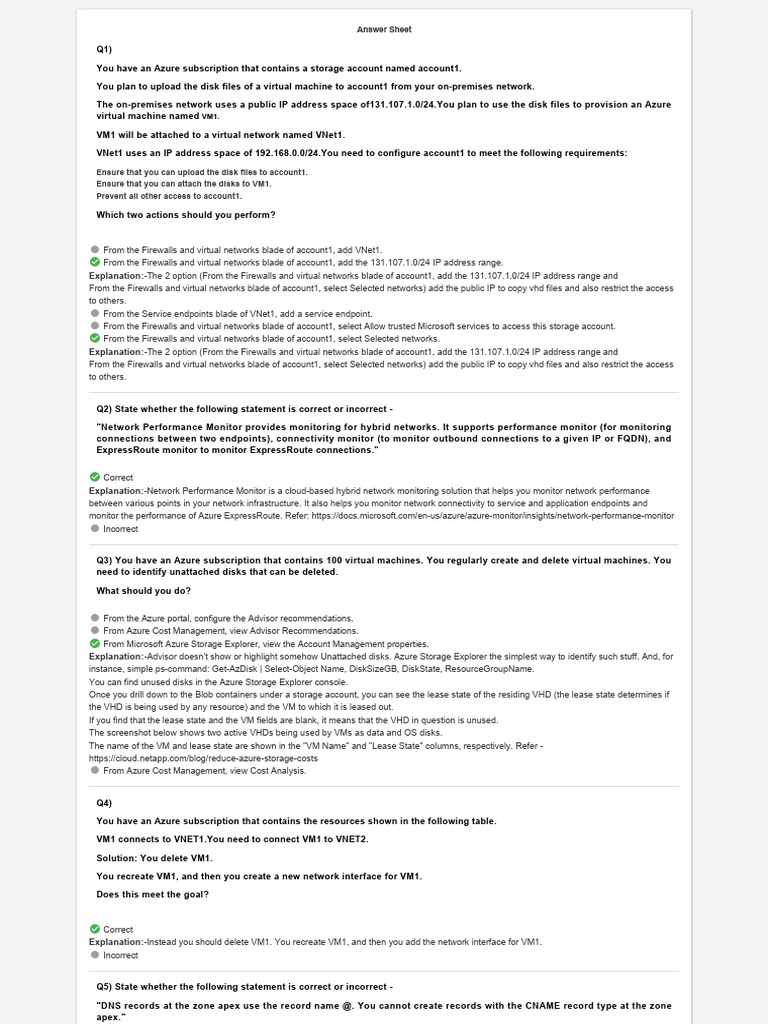 Azure Storage and Networking Q&A | PDF | Active Directory | Domain Name System