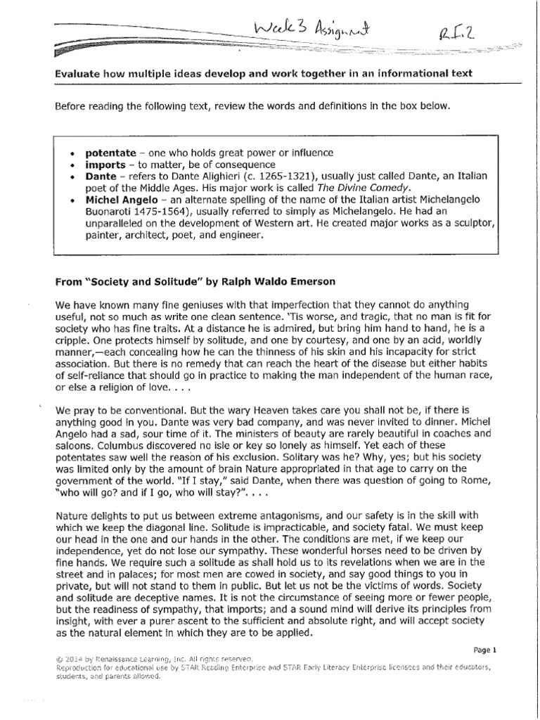 Evaluate How Mult Ideas Develop and Work Together in Info Texts ...