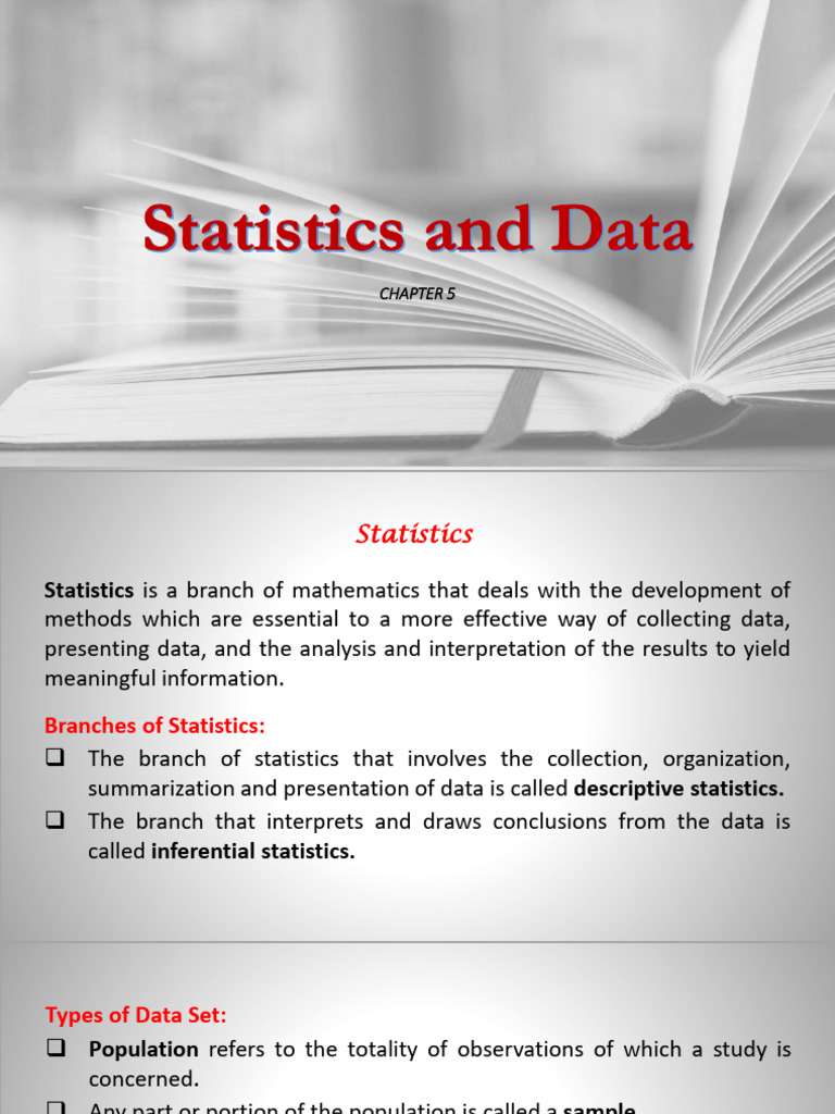 Chapter-5-Statistics-and-Data | PDF | Statistics | Variance