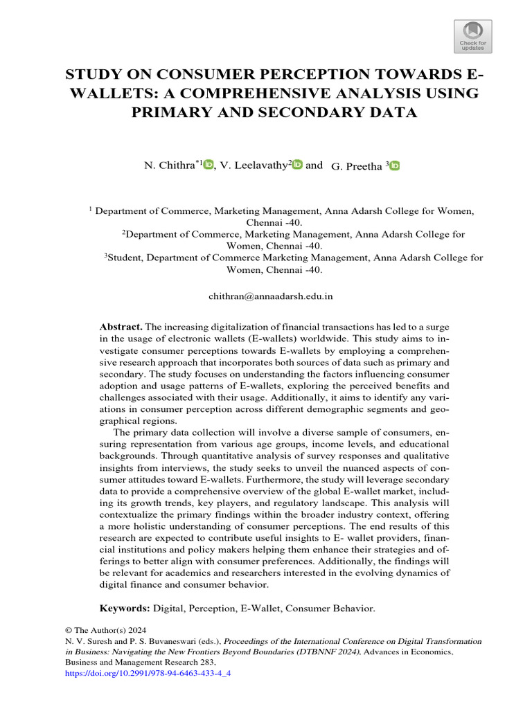 Study On Consumer Perception Towards E-Wallets: A Comprehensive ...
